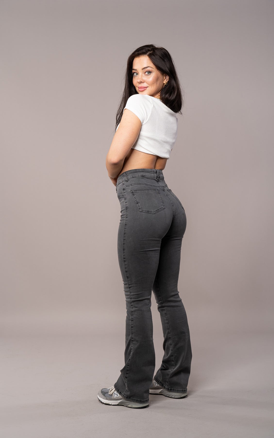 Womens Flared Fitjeans Grey Fitjeans